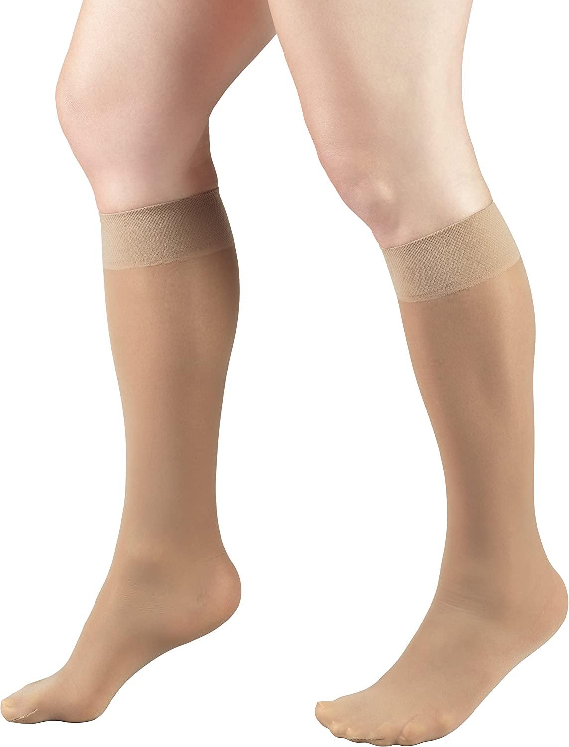 Truform Sheer Compression Stockings 8-15 mmHg Women's Knee High 20 ...