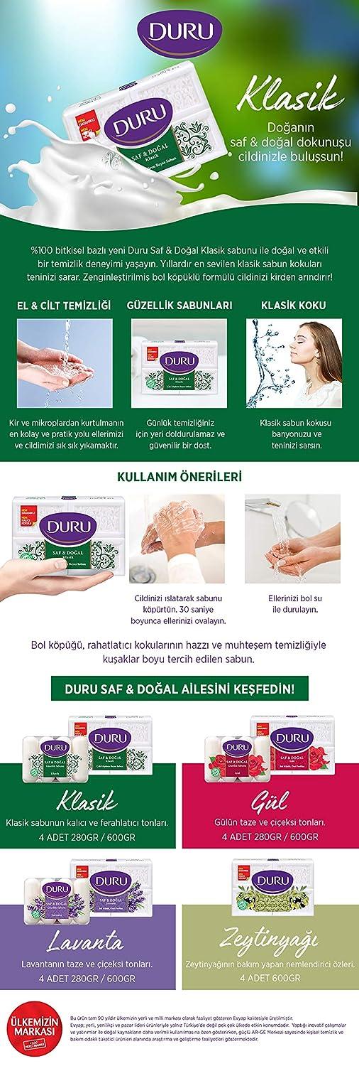 Duru Pure & Natural Classic Bar Soap - 24.69 oz | Gentle Cleansing ...