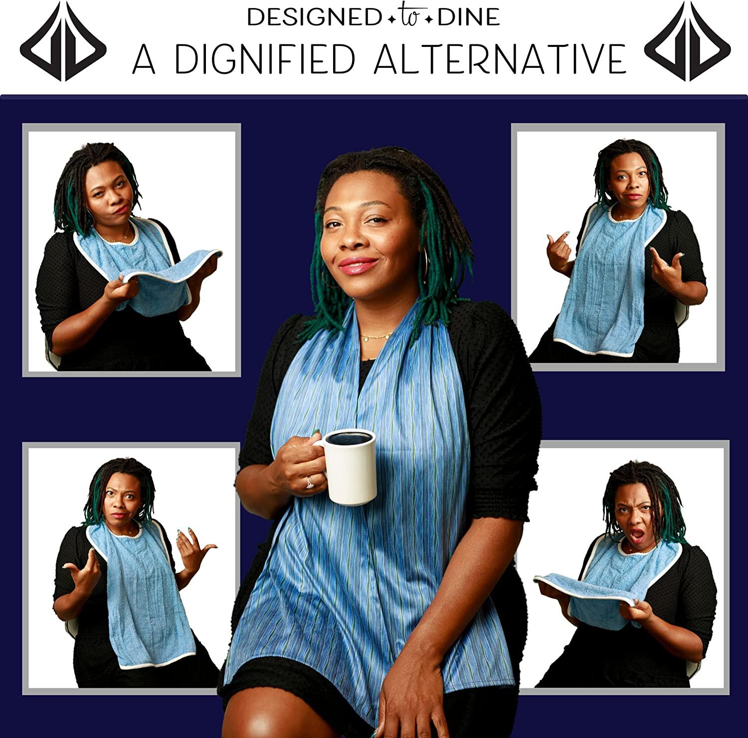 Dignified Adult Bib Scarf - Washable & Reusable Clothing Protector for ...