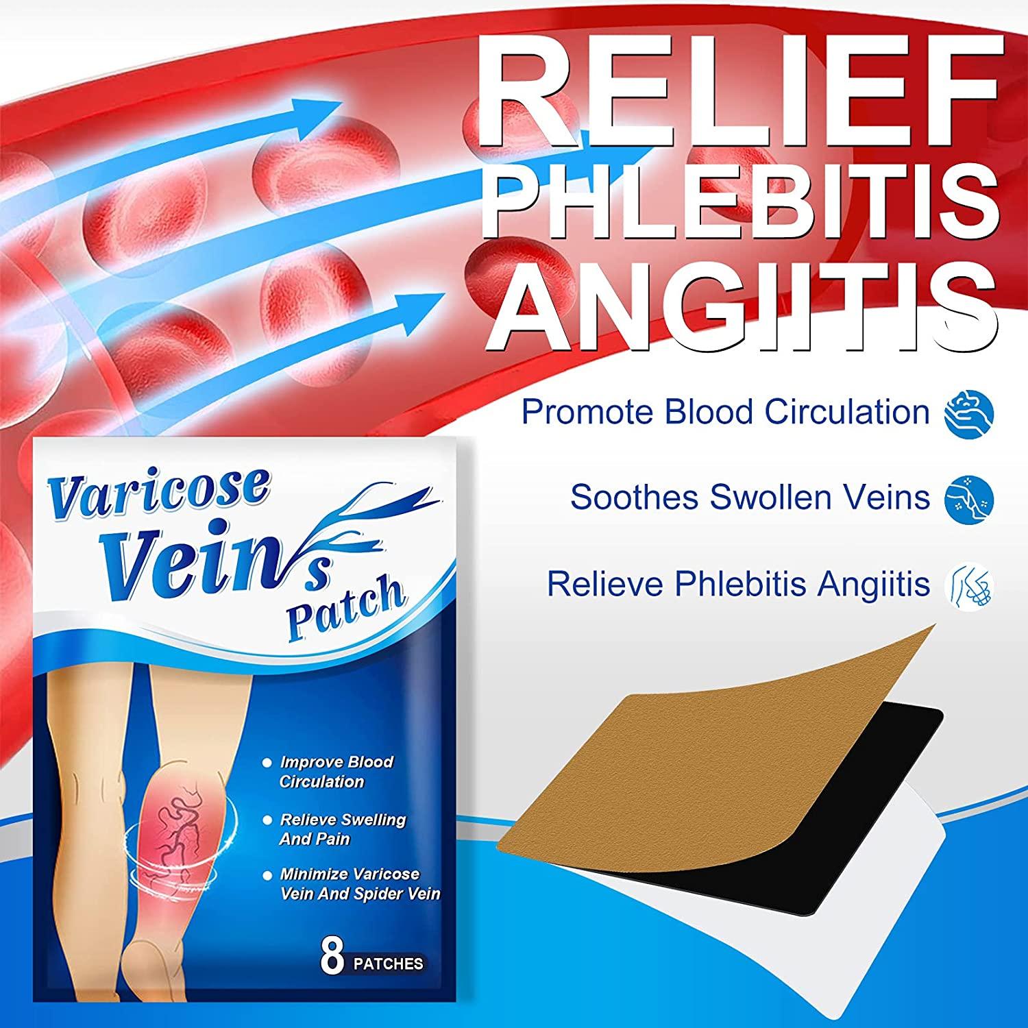 Varicose Veins Treatment Patch - 16 Count Pack for Leg Pain Relief and ...