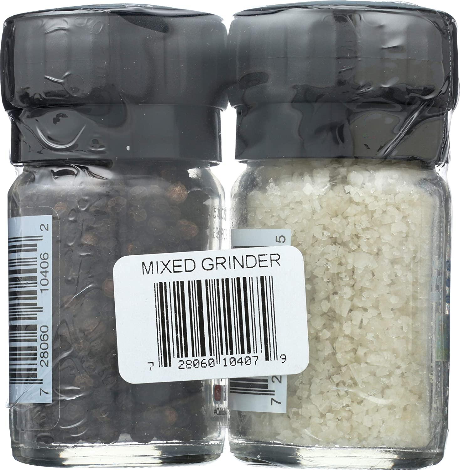 Celtic Sea Salt & Peppercorn Mini Grinders - Organic, Reusable Glass, 2 ...