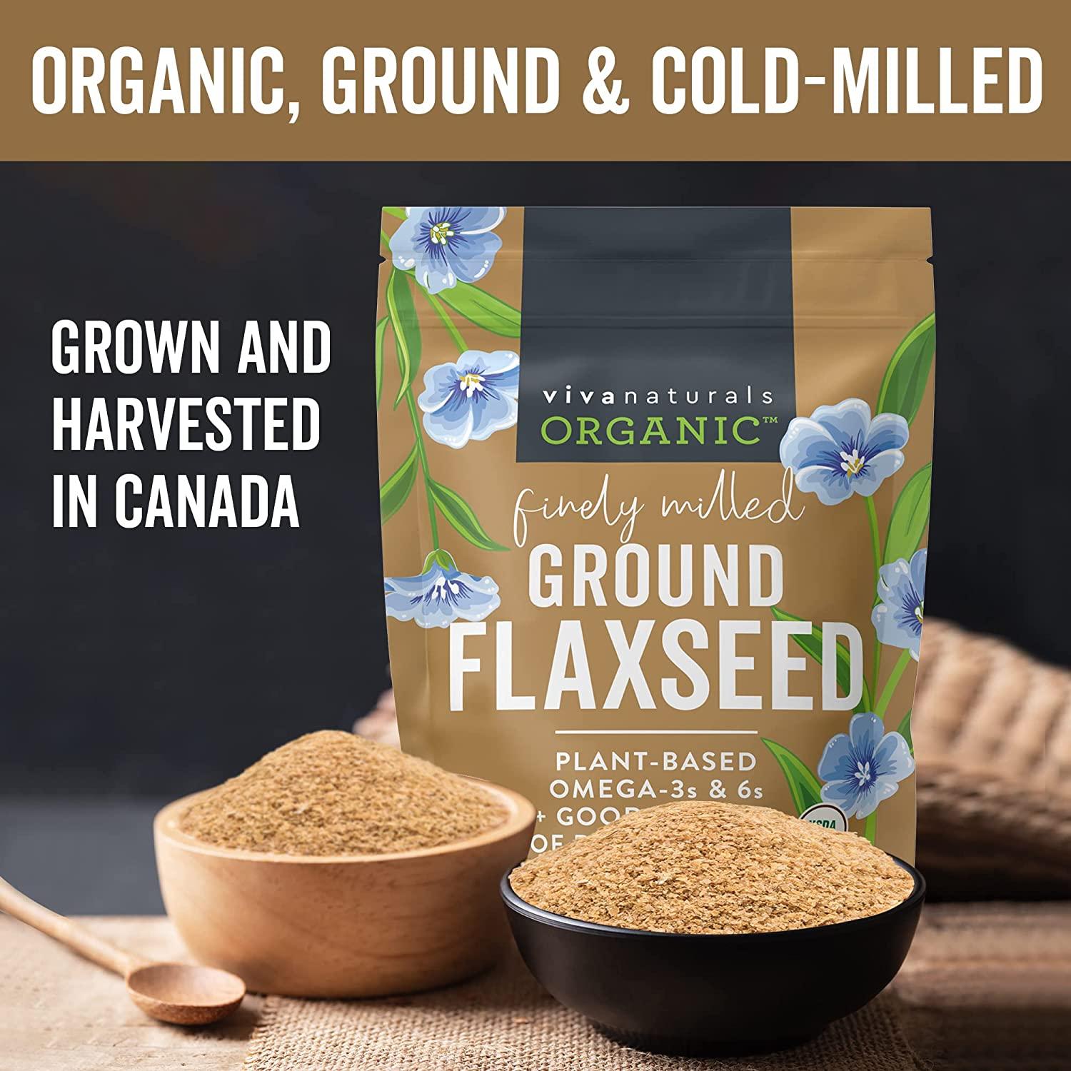 Organic Ground Flaxseed - Plant-Based Protein, Vegan Omega 3, Fiber for ...