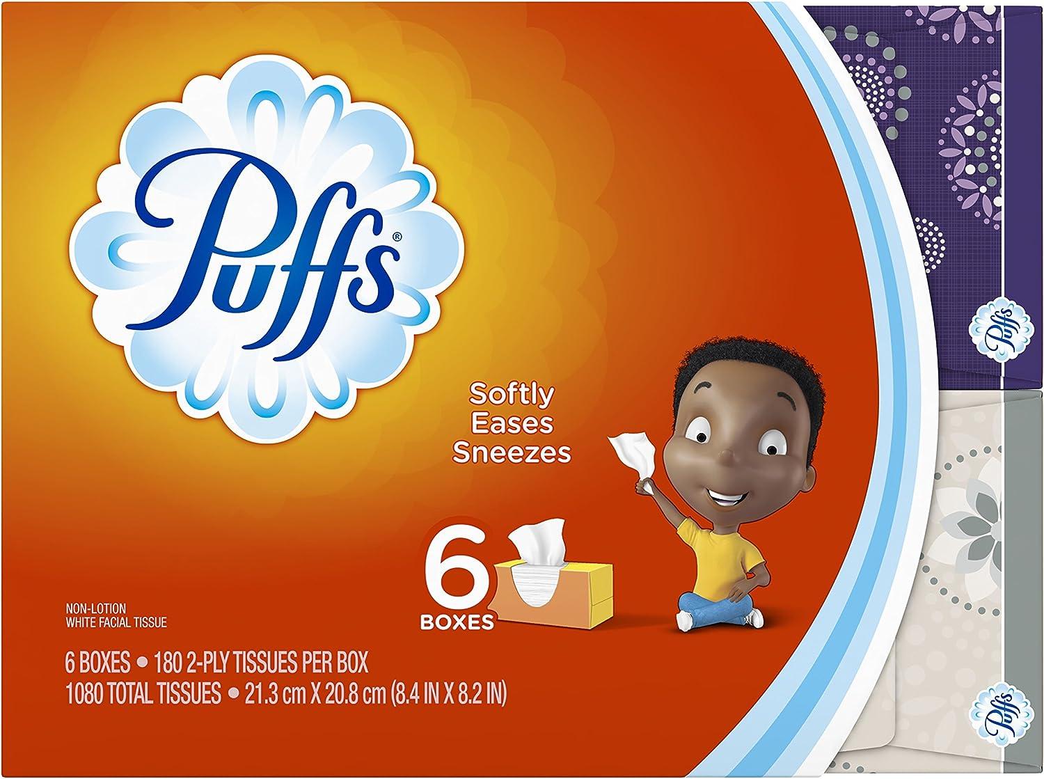 Puffs Everyday Non-Lotion Facial Tissues - 24 Family Boxes (4320 ...