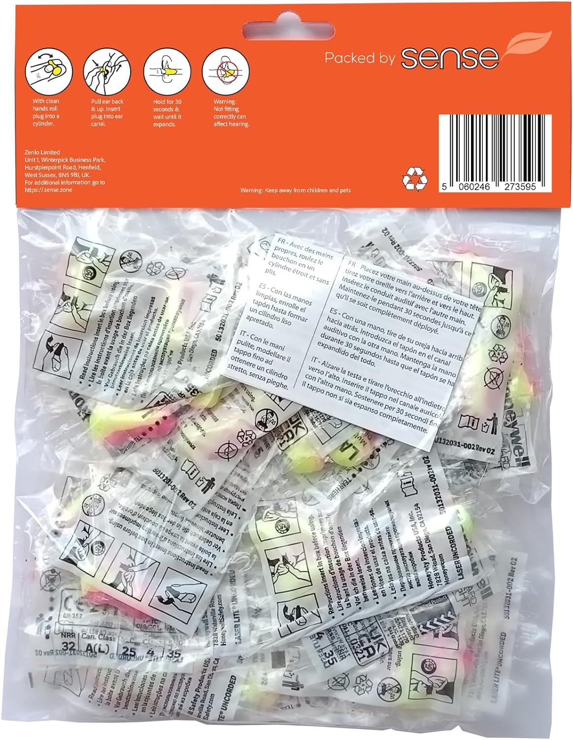 Howard Leight Laser Lite from Sense - 20 Pairs Soft Foam Ear Plugs ...