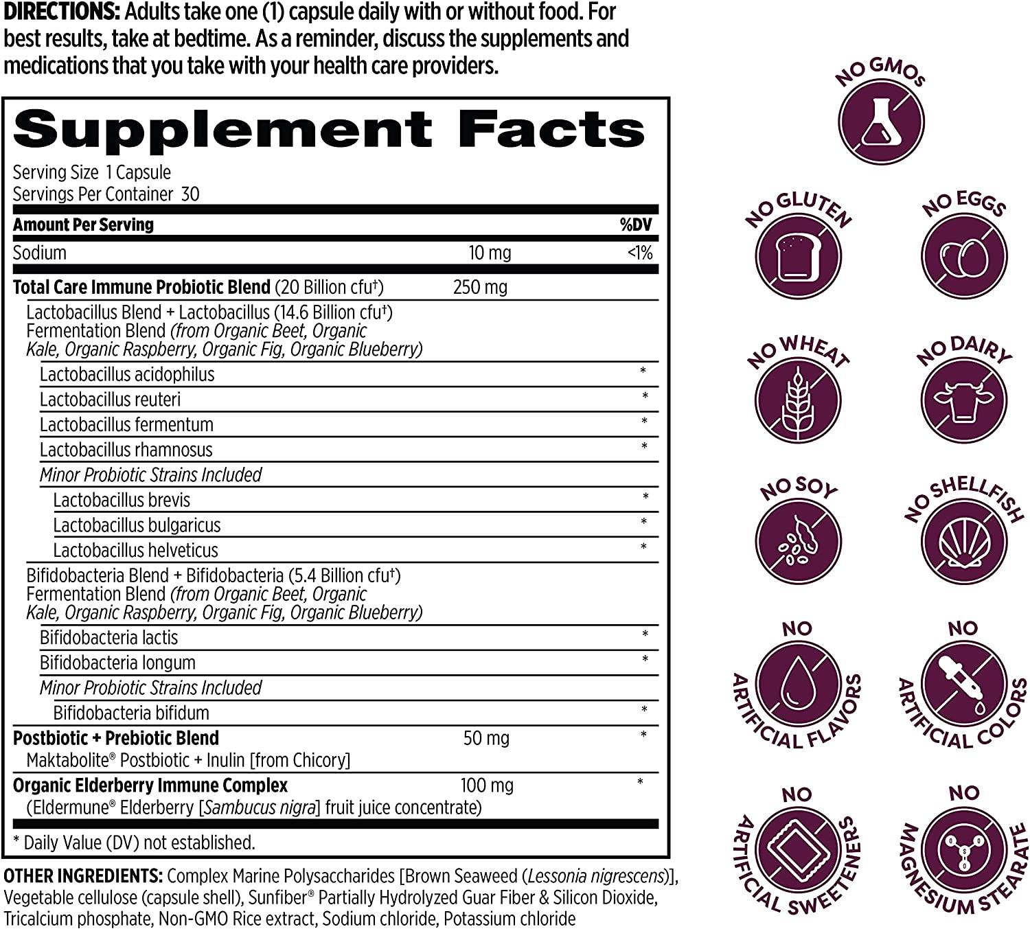 Probulin Total Care Probiotic, Prebiotic & Postbiotic with Elderberry ...