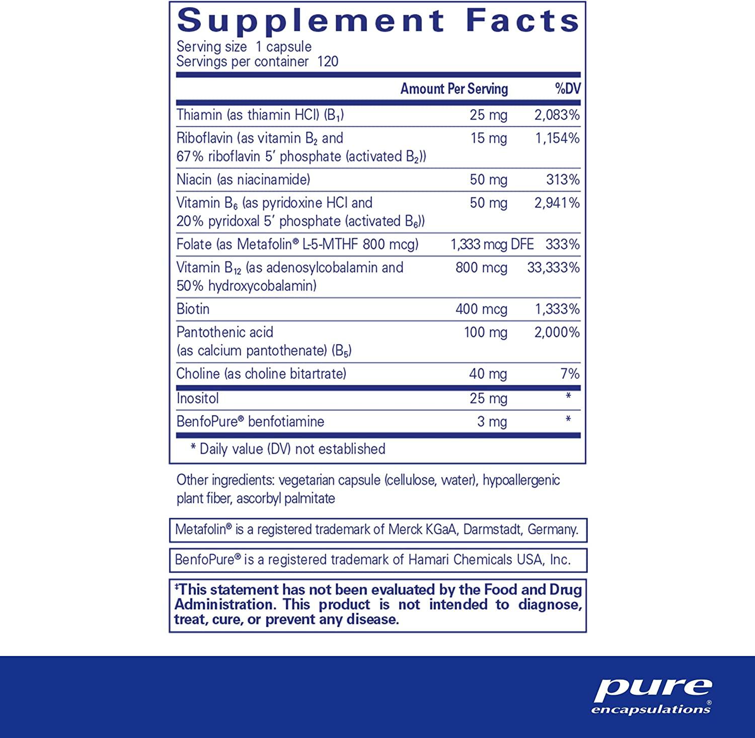 Pure Encapsulations PureGenomics B-Complex | Genetic & Cellular Support ...