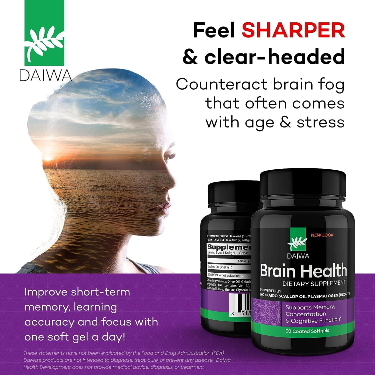 Daiwa Brain Health Plasmalogen Memory Supplement - Nootropic with ...