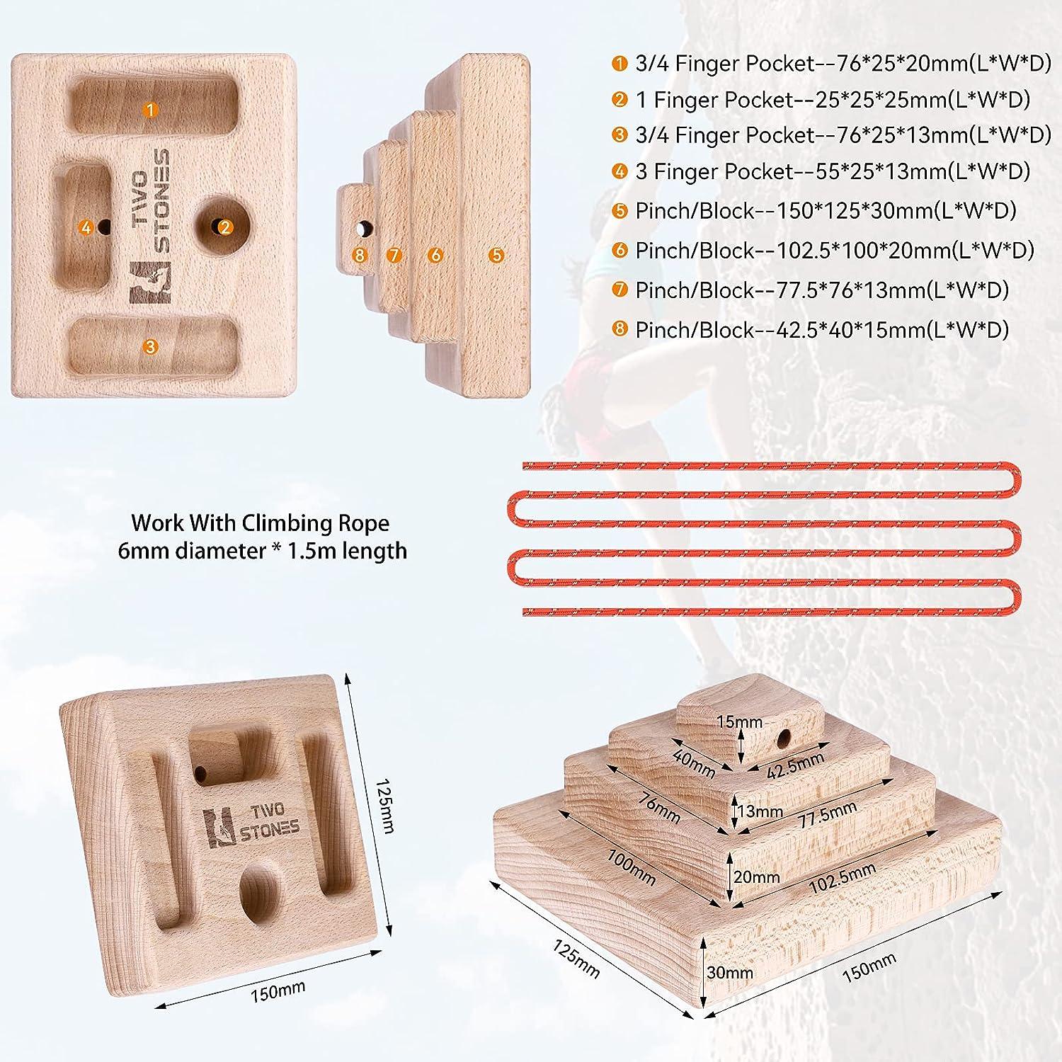 Rock Climbing Training Pinch Block - Two Stones Finger Grips with Edges ...