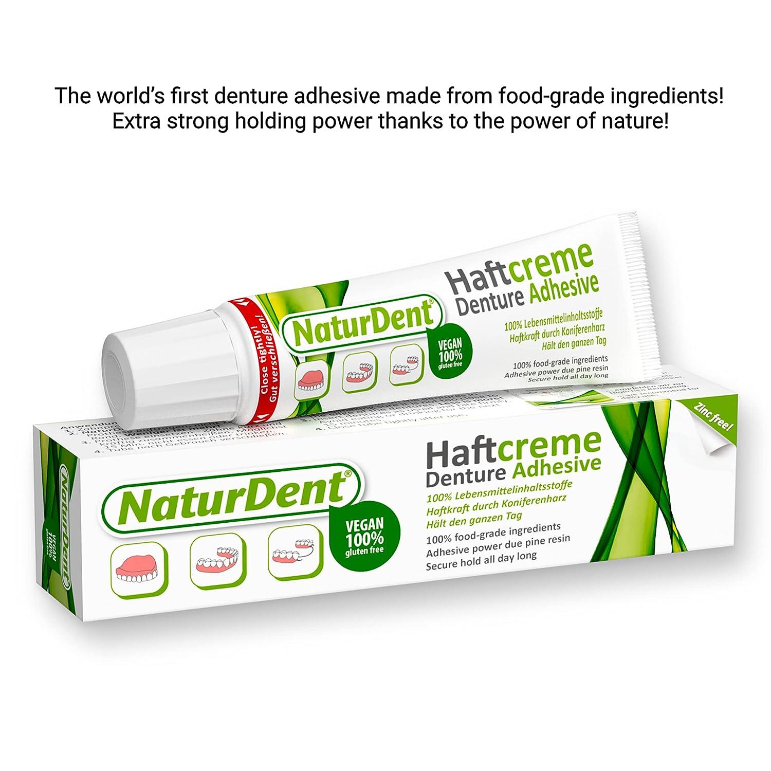 NaturDent Natural Denture Adhesive - Zinc-Free, Petrochemical-Free ...