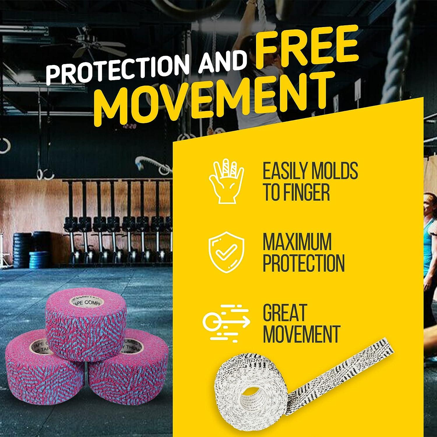 Happy Thumbs Gym Tape - 24ft Long Hook Grip Thumb & Finger Protection ...