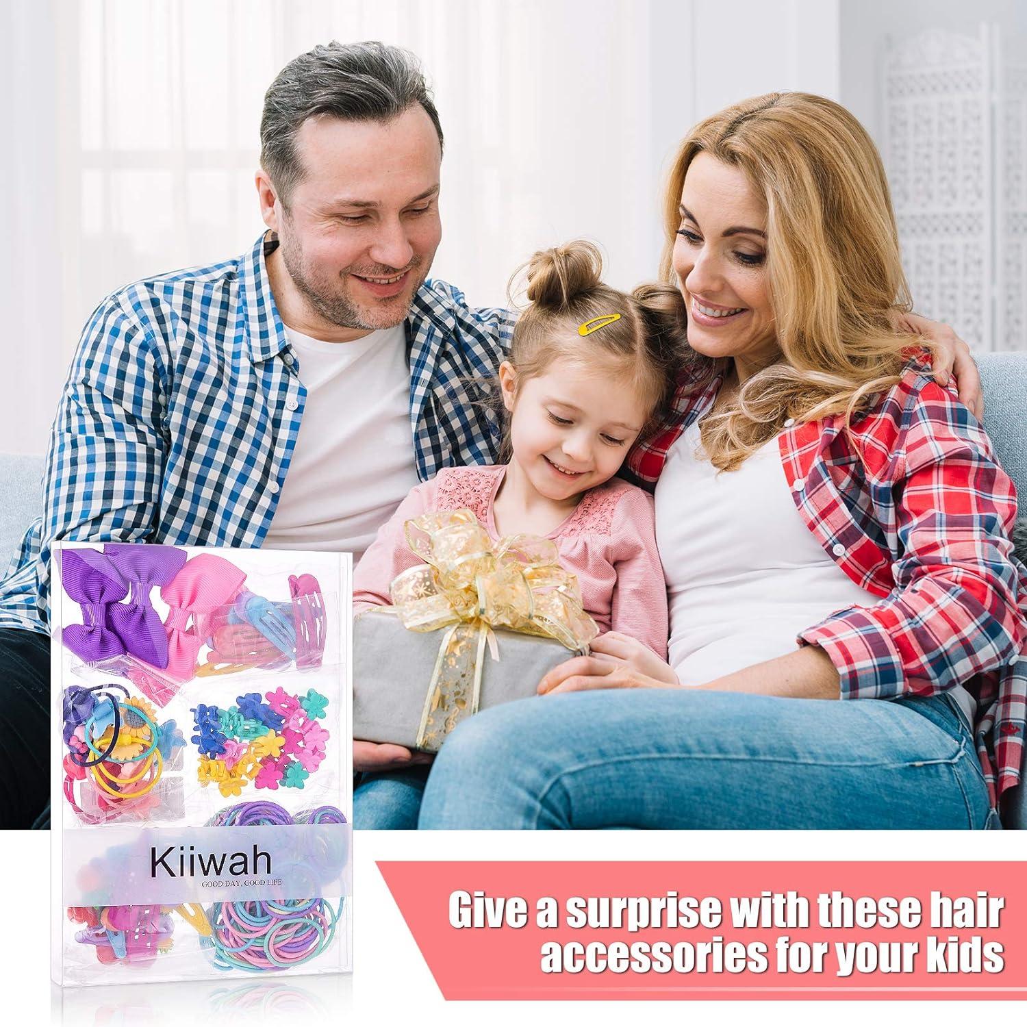 154pcs Girls Hair Accessories Set - Clips, Ties, Barrettes, Bows for ...