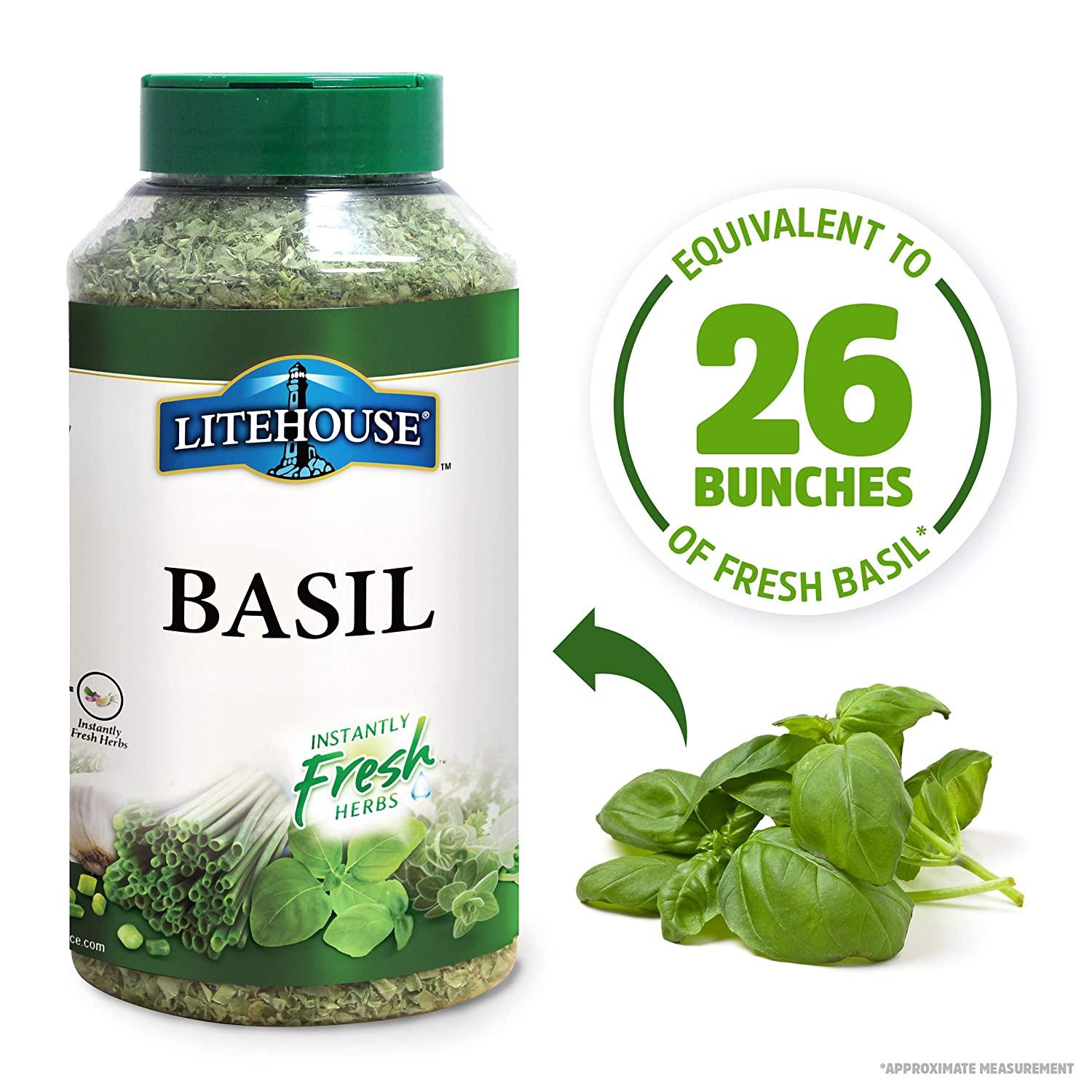 Litehouse Foodservice Bulk Freeze-Dried Basil 2.18oz - Premium Quality ...