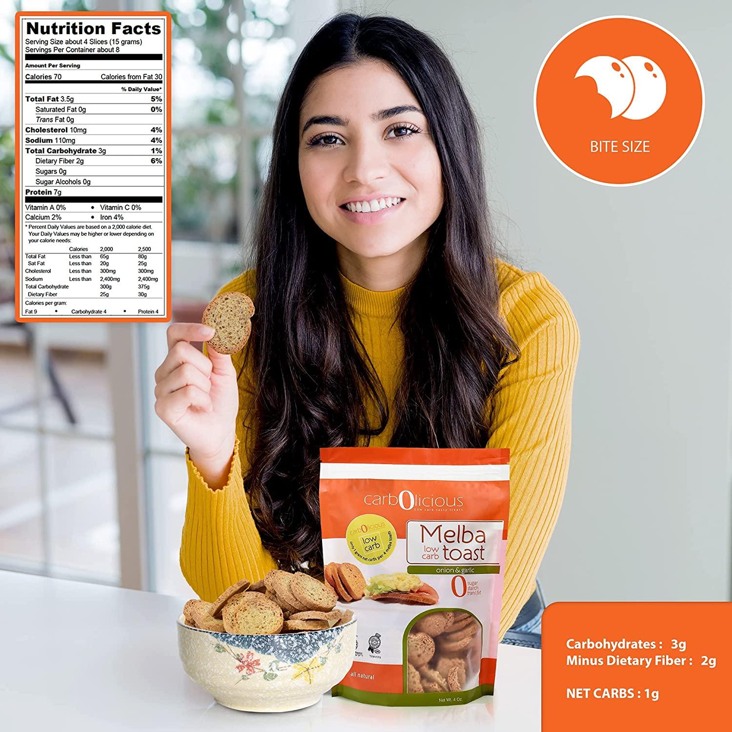 Carb-o-licious Low Carb Melba Toast 2-Pack - Sugar Free Keto Snack - 1 ...