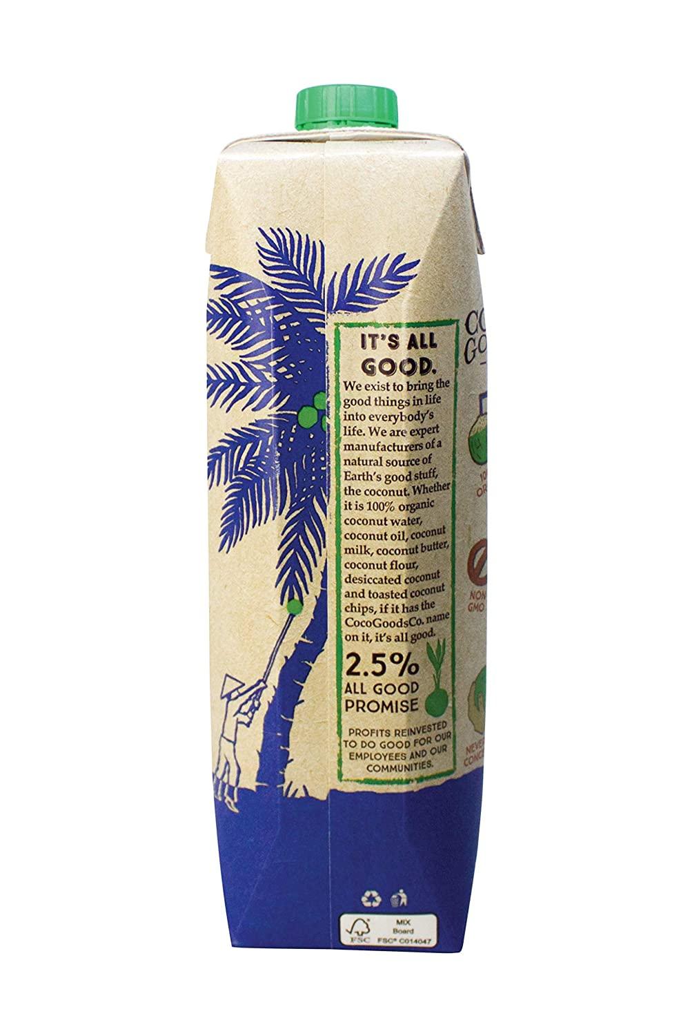 CocoGoodsCo 100% Organic Coconut Water - Non-GMO, Never from ...