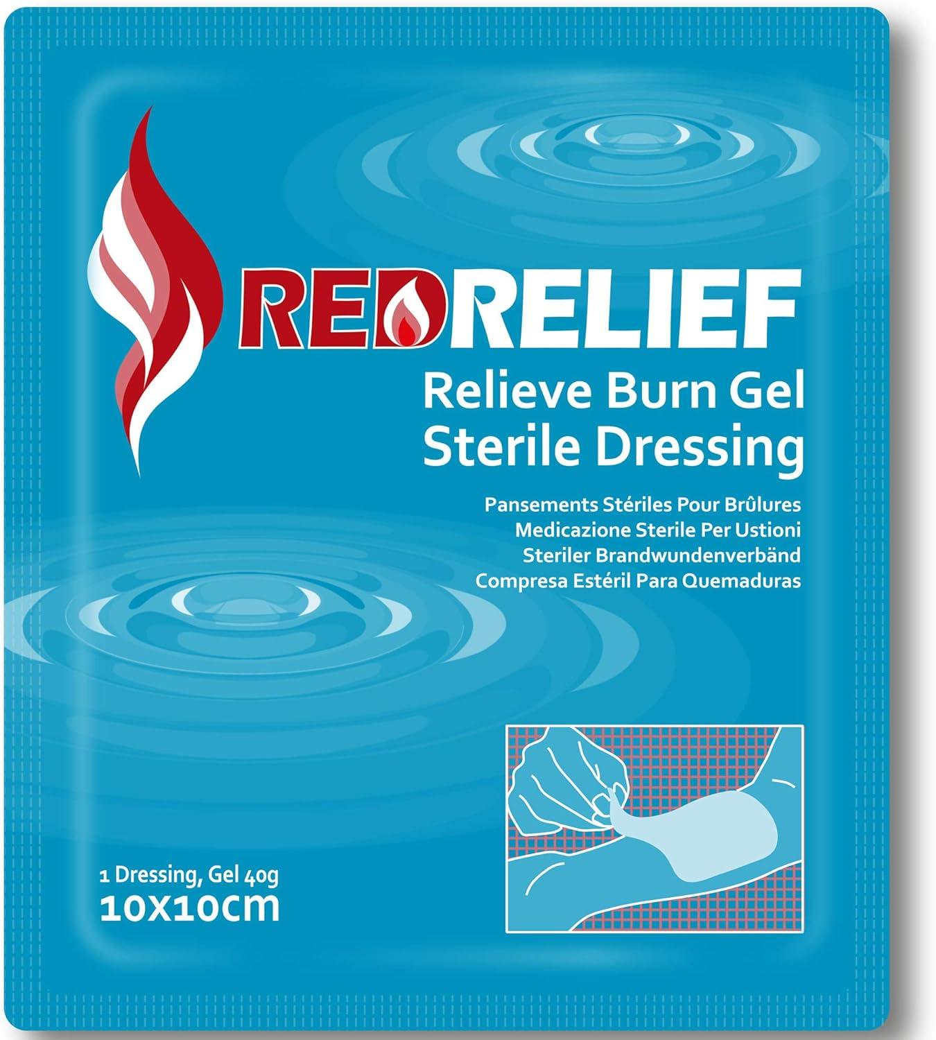 RedRelief Emergency 10x10cm Burn Dressing - Cool, Soothe, Relieve Pain ...