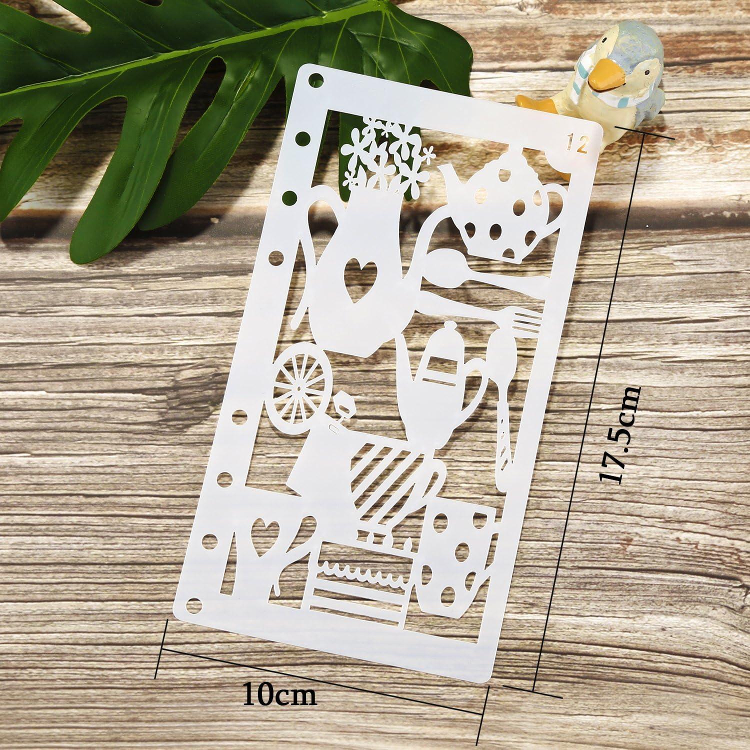 12-Piece Drawing Stencils Set for Journal, Notebook, Painting, and ...