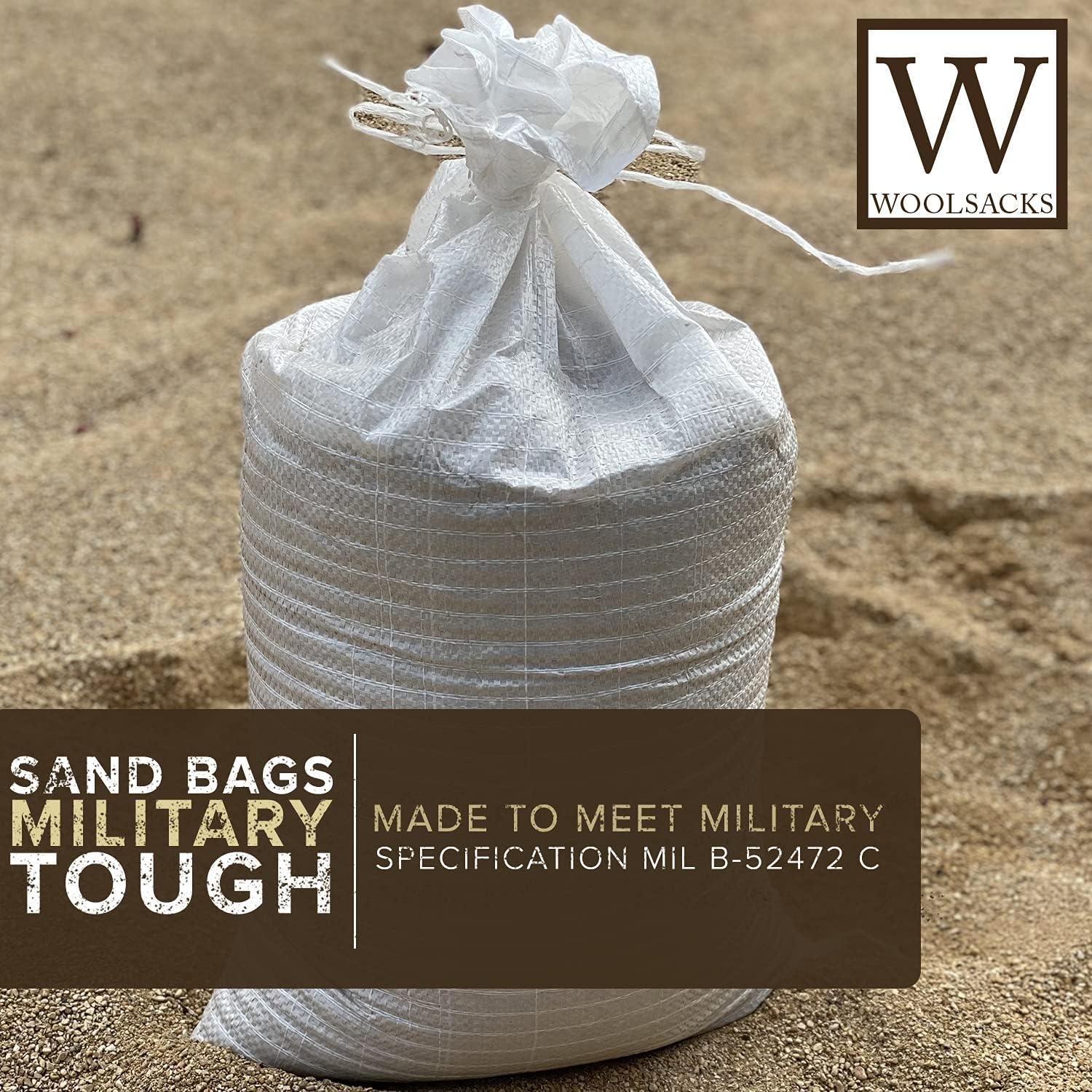 Woolsacks 14x26 White Polypropylene Sand Bags | 10 Pack Empty Sand Bags ...