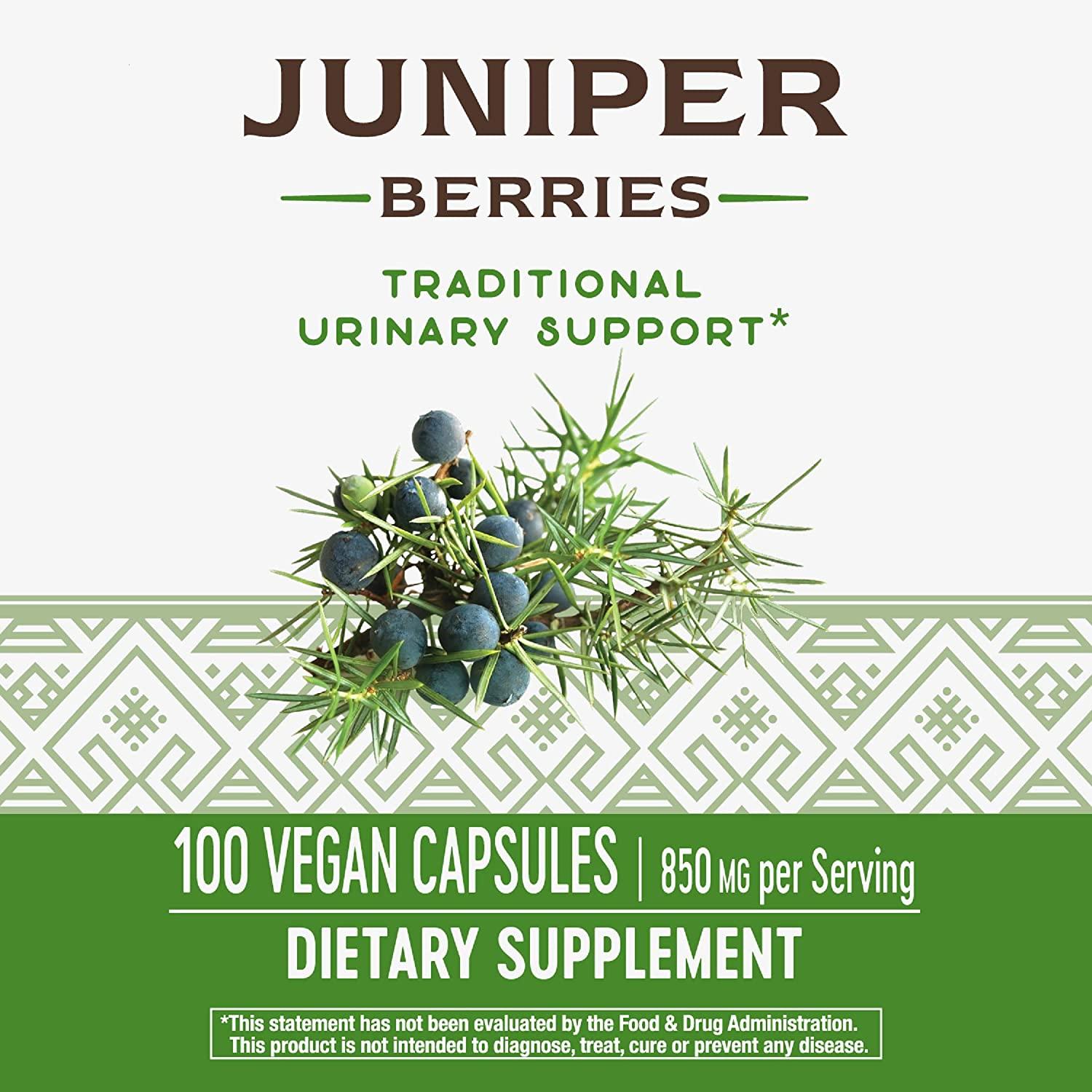 Nature's Way Juniper Berries 850 mg - 100 Vegan Capsules for Natural Health