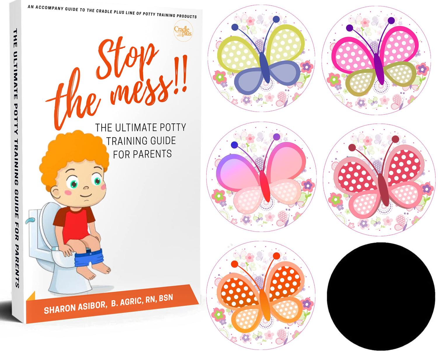 Potty Training Seat Sticker Butterfly - Color Changing Stickers 5 Pack ...