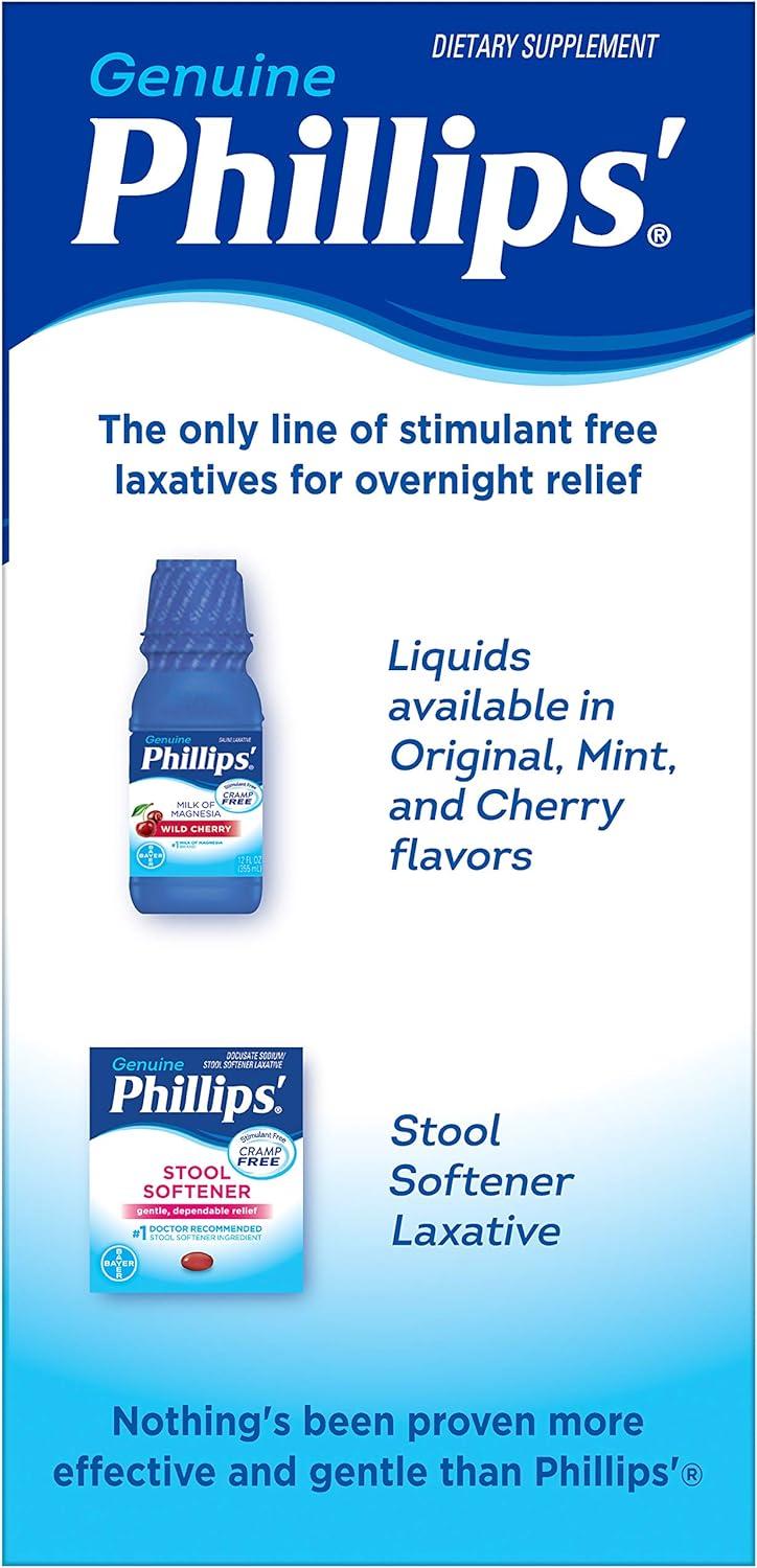 Phillips' Laxative Caplets - 24 Count Box - 500mg Strength Magnesium-McK