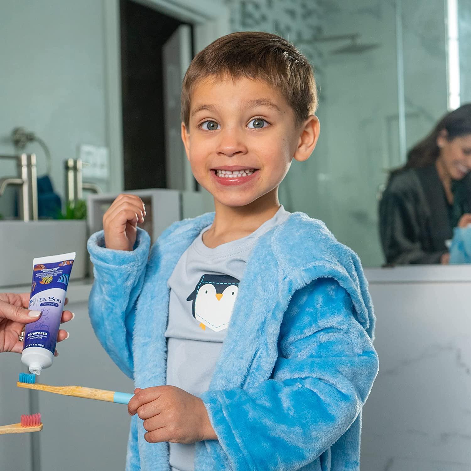 Dr. Bob Natural Xylitol Kids Toothpaste with Fluoride - SLS-Free, Dye ...