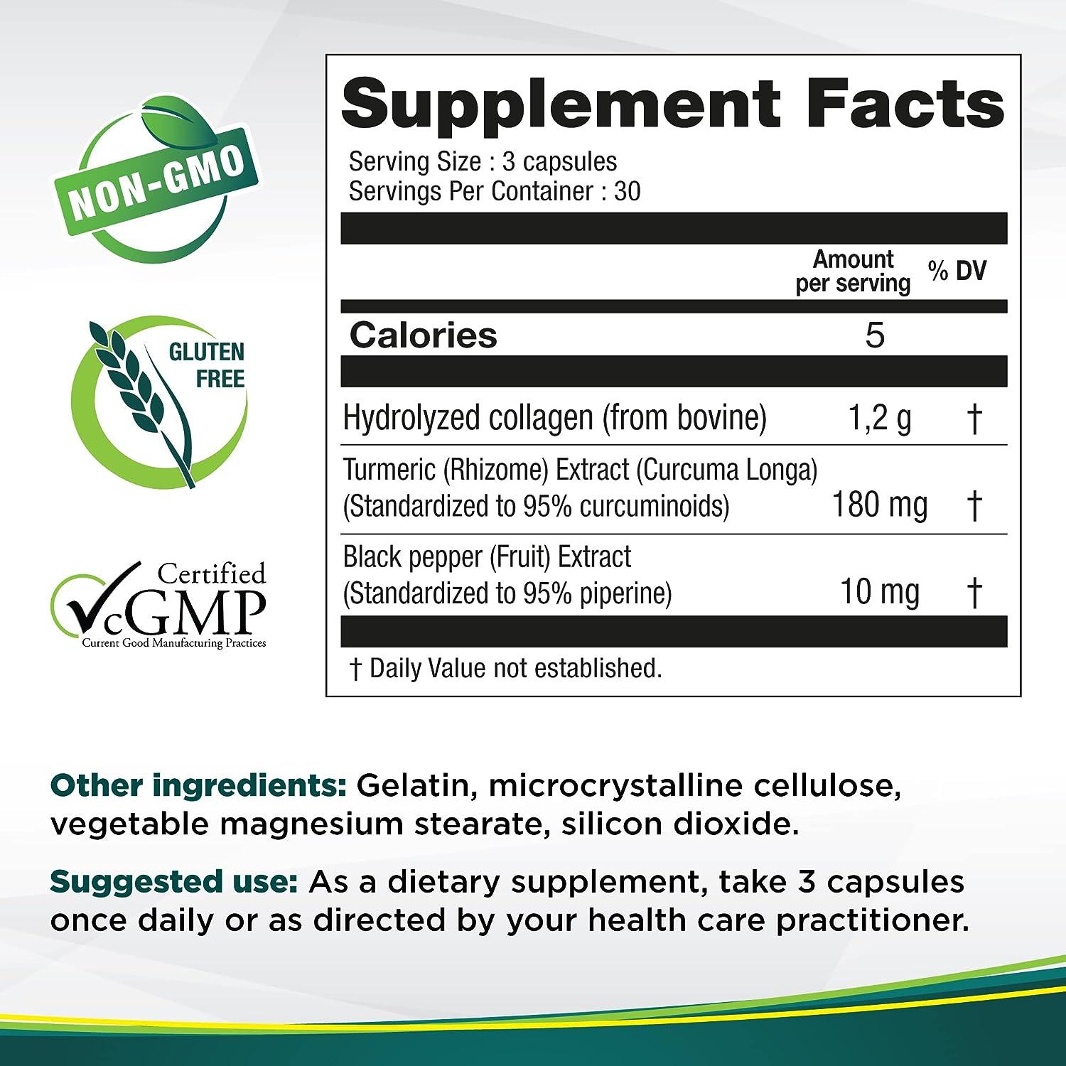 Genacol Turmeric Curcumin Collagen Supplement with 95% Curcuminoids ...