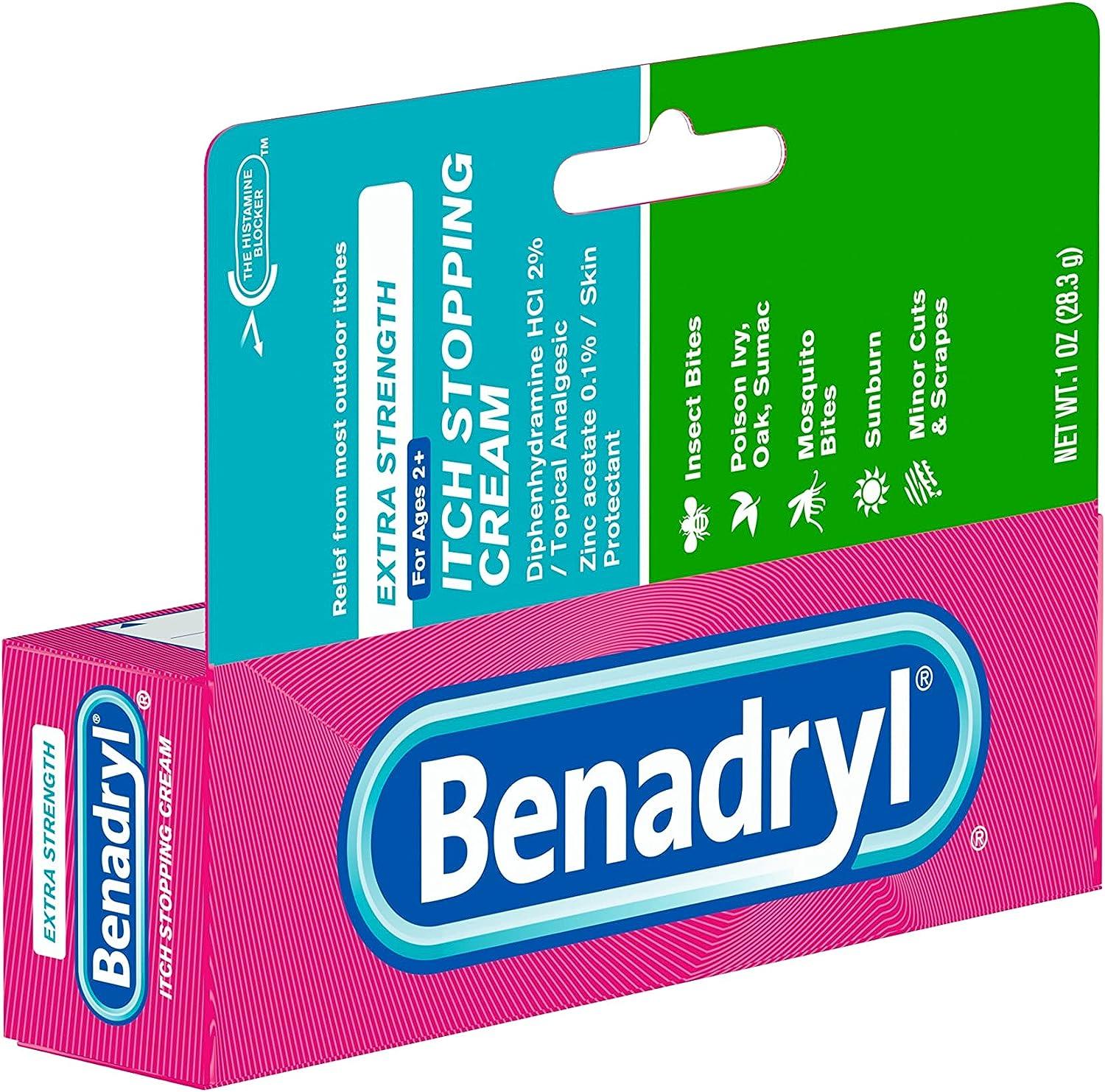 Benadryl Extra Strength Anti-Itch Cream - 3 x 1 oz | Diphenhydramine HCI Topical Analgesic | Buy ...