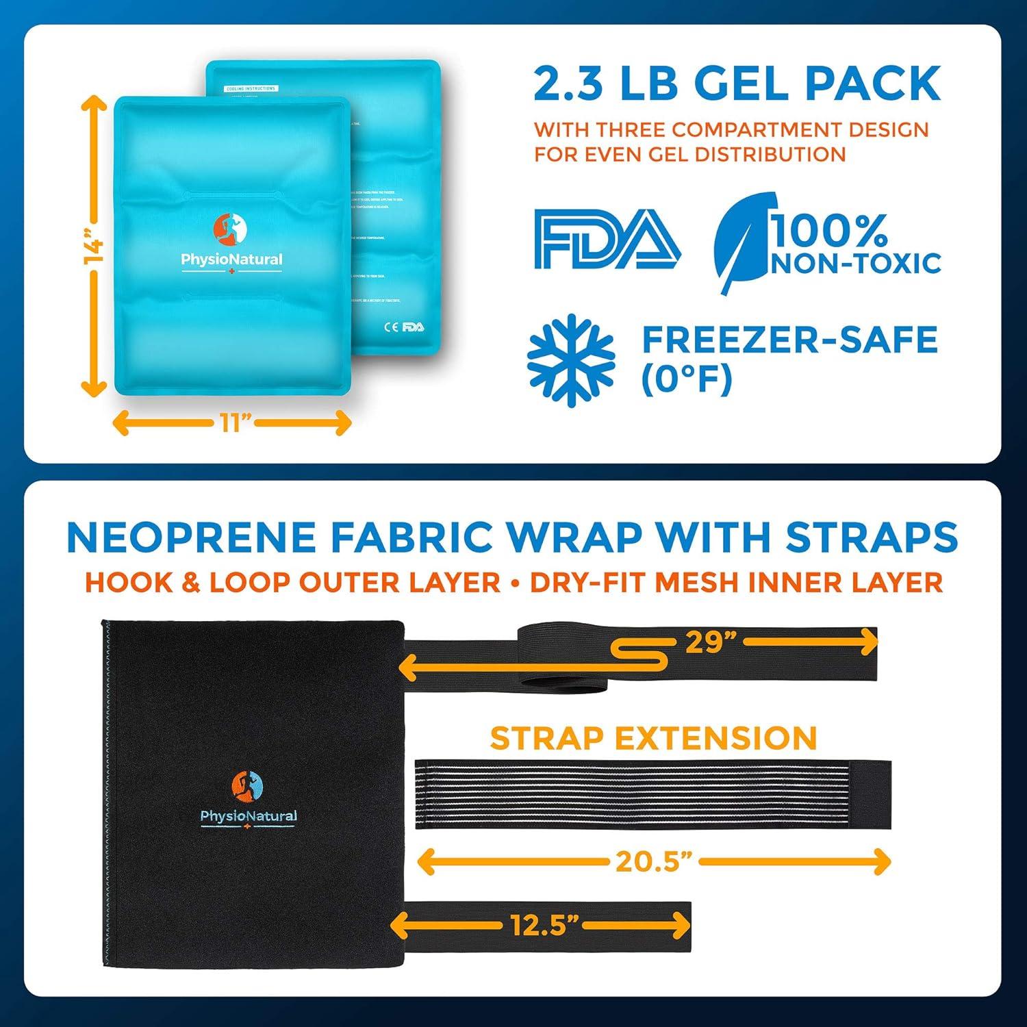 Large Flexible Gel Ice Pack & Wrap for Instant Pain Relief - Cold ...