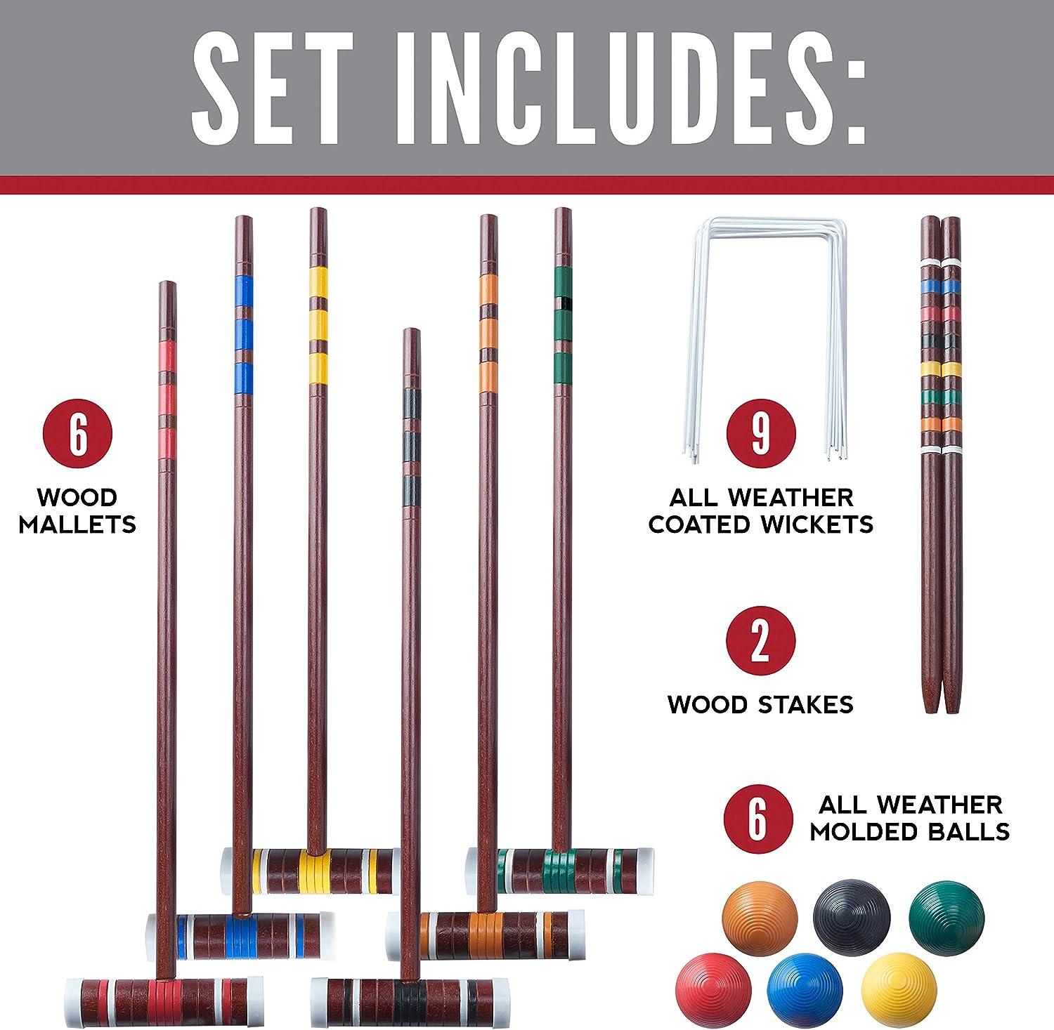 Franklin Sports Portable Backyard Croquet Sets - 4 + 6 Player with ...