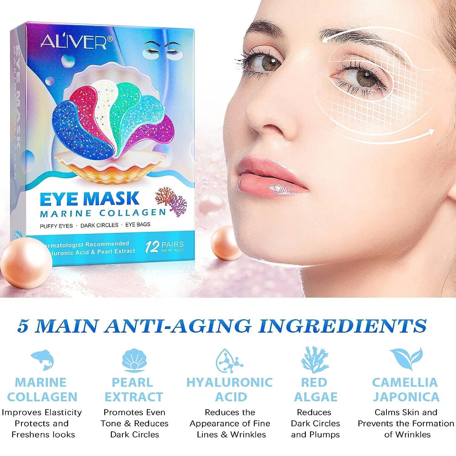 Marine Collagen Eye Gel Masks - Reduce Wrinkles, Dark Circles, and Eye ...