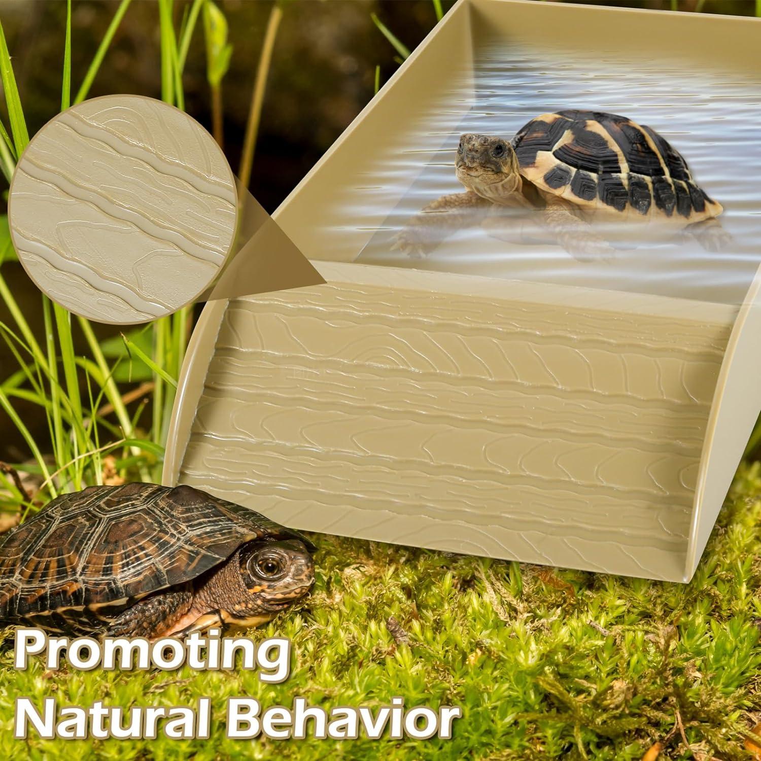 Eummy Tortoise Water Dish Tortoise Bath Dish Anti Slip Reptile Pool ...