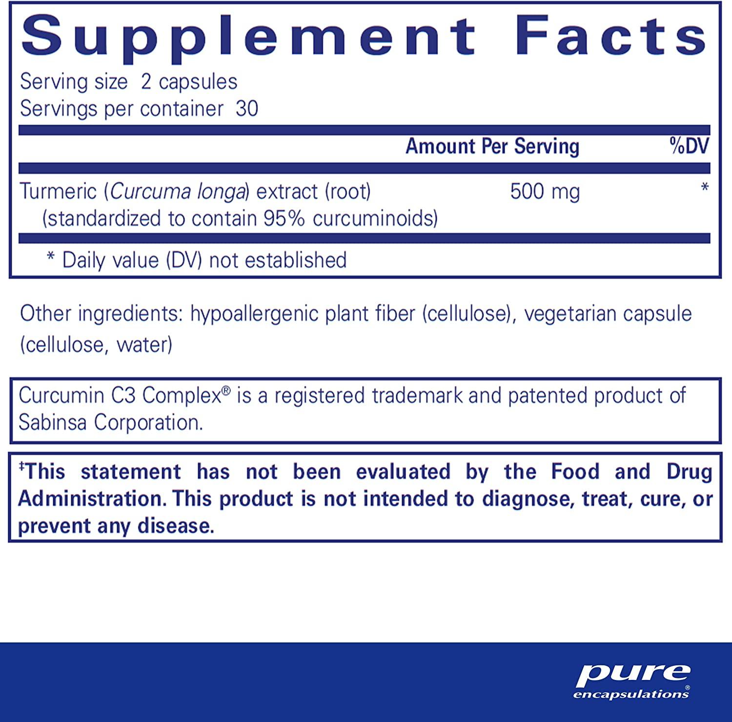 Pure Encapsulations Curcumin C3 Complex - Joint, Tissue, Liver, Colon ...