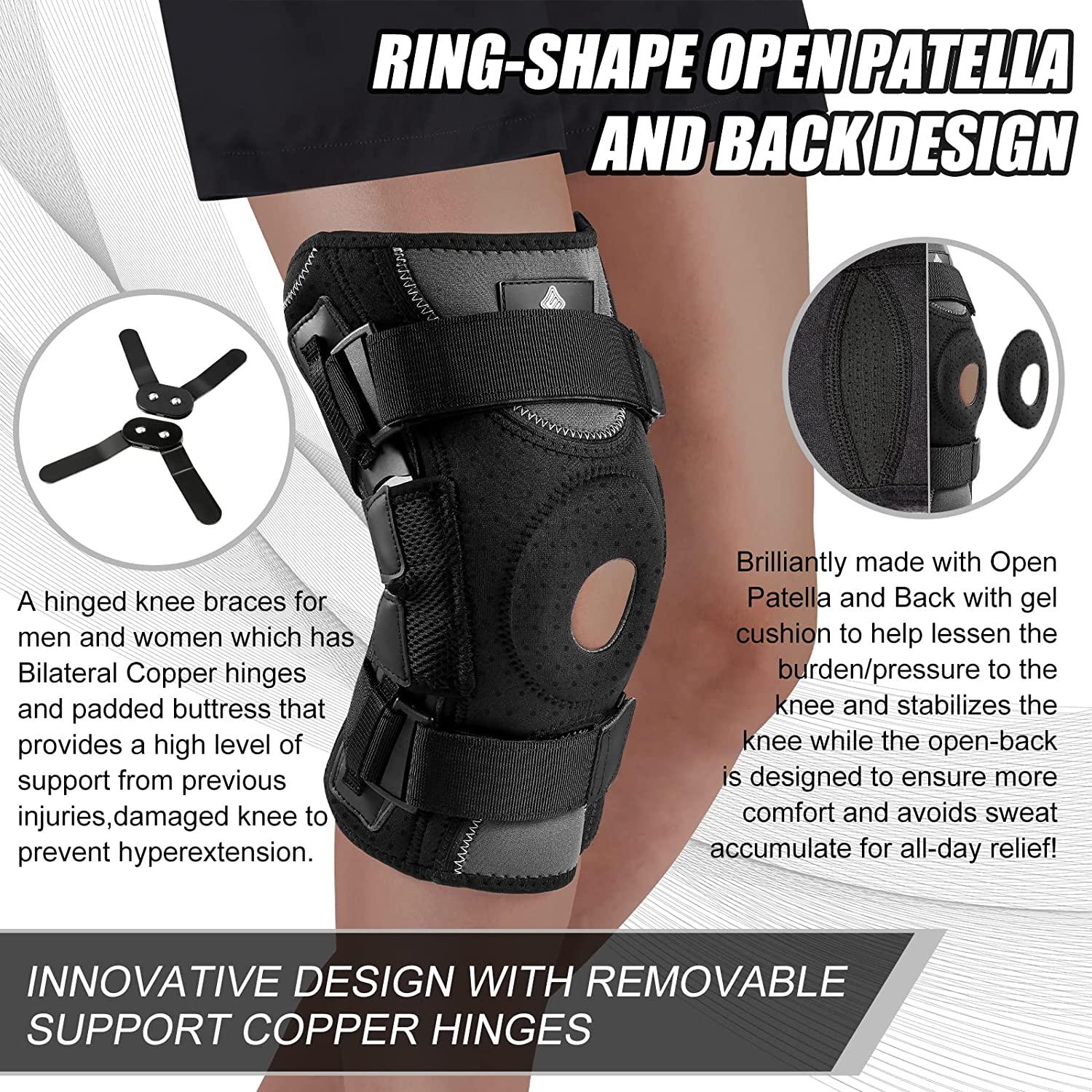 NEENCA Professional Hinged Knee Brace | Dual Side Stabilizers | Knee ...