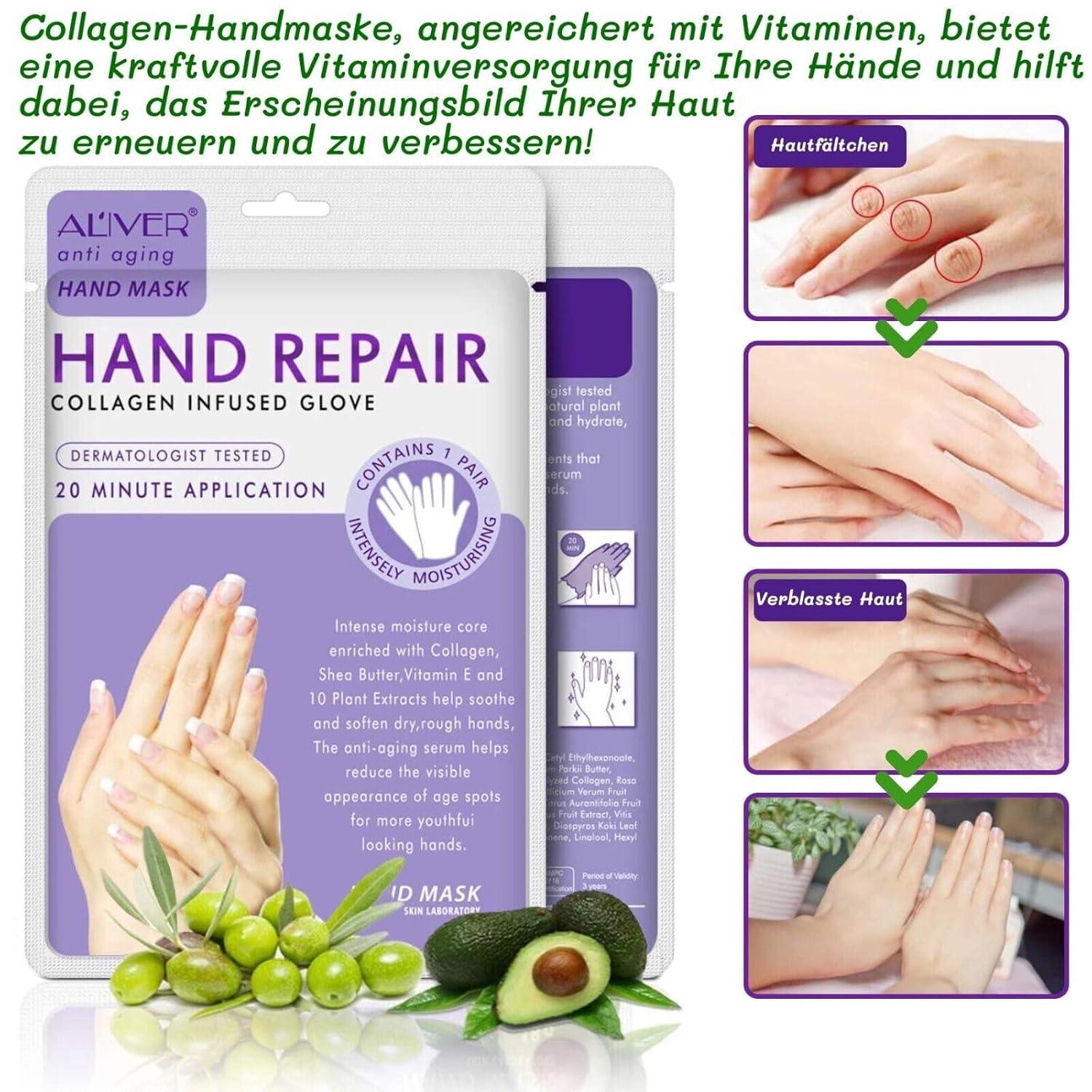 P-Beauty Lavender Hand Mask | 5 Pairs of Moisture Gloves | Collagen ...