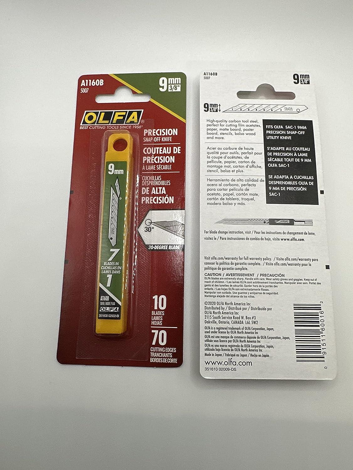 OLFA 5007 A1160B 9mm Snap-Off Art Blade 10-Pack (2 Pack) - Premium Cutting Blades | Buy Now with ...