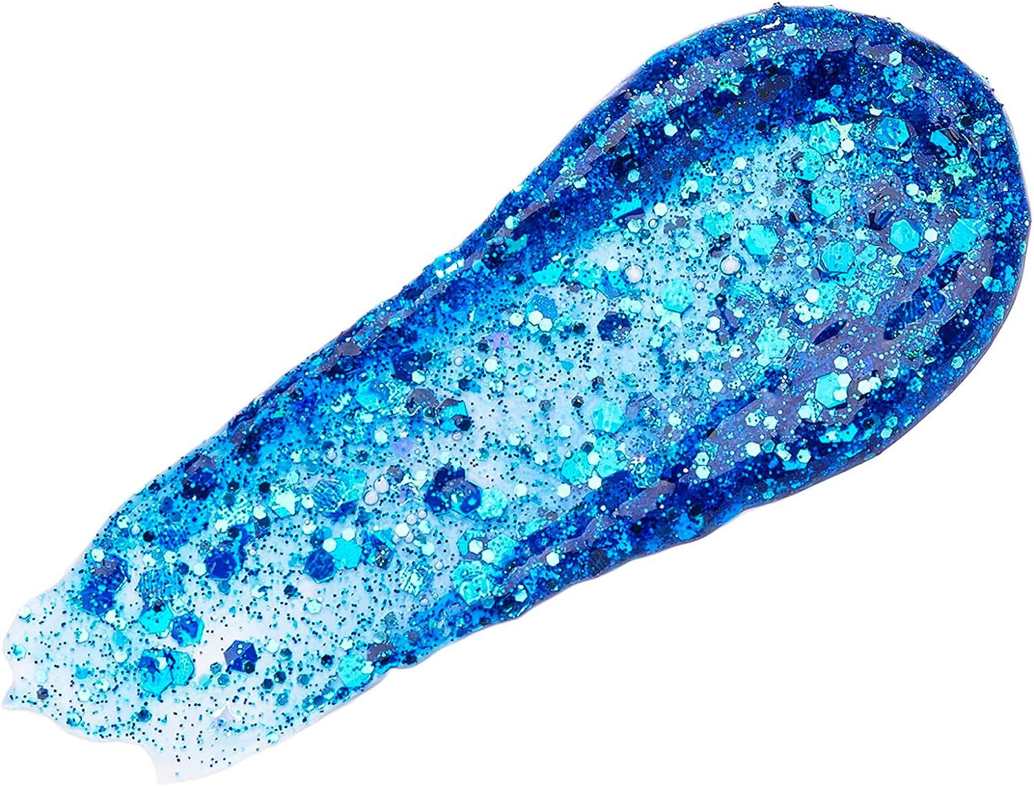 Go Ho Blue Face Glitter Gel - Holographic Chunky Sequins Glitter for ...