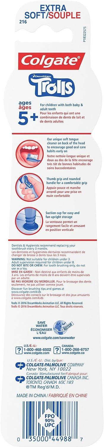 Colgate Kids Toothbrush Trolls Extra Soft 2 Count - Pack of 1 | Buy Now ...