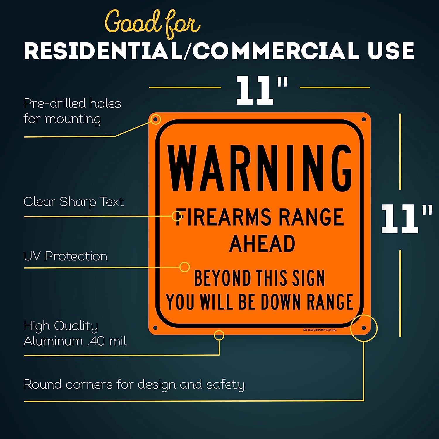 Firearm Shooting Range Sign 12x12 - Fade-Resistant Aluminum - Indoor ...