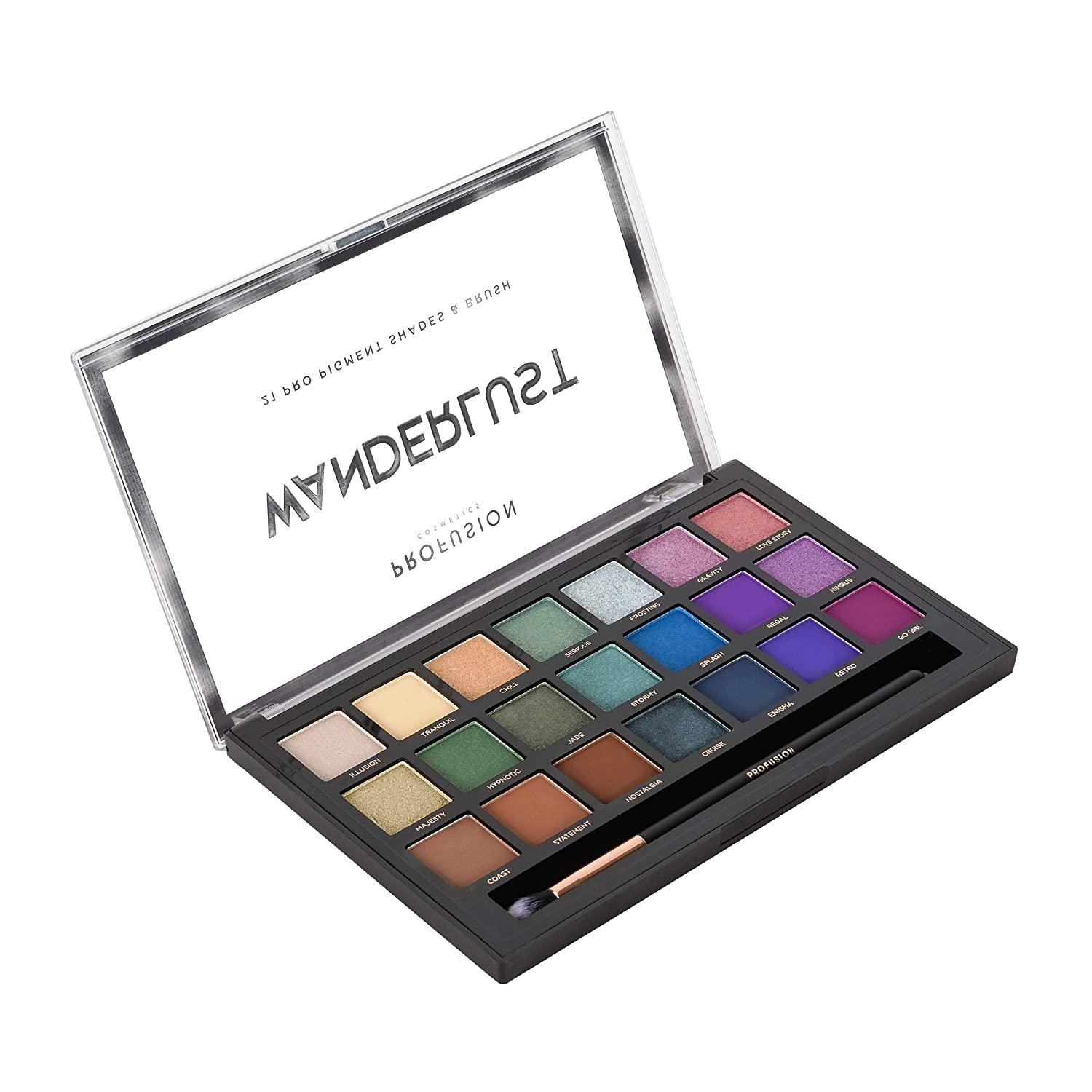 Profusion Cosmetics 21 Shade Eyeshadow Palette Collection with Brush ...