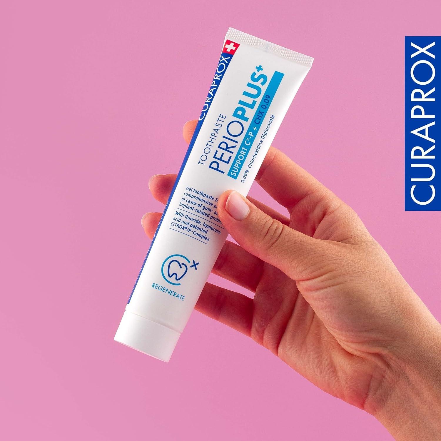 Curaprox Perio Plus+ Support Toothpaste Citrix - 0.09% Chlorhexidine & Hyaluronic Acid Alcohol ...