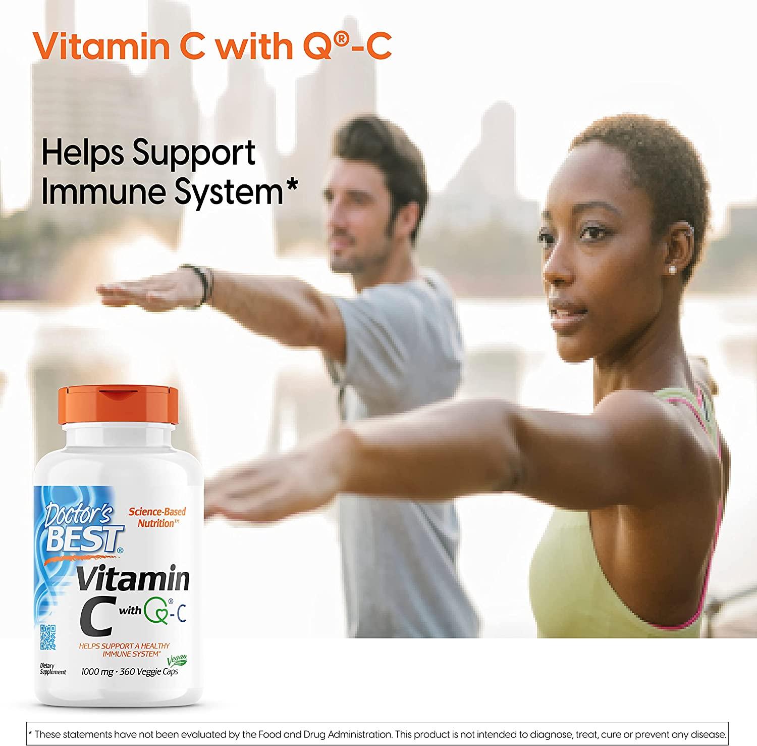 Doctor's Best Vitamin C with Quali-C | 1000 mg - 360 Veggie Capsules ...