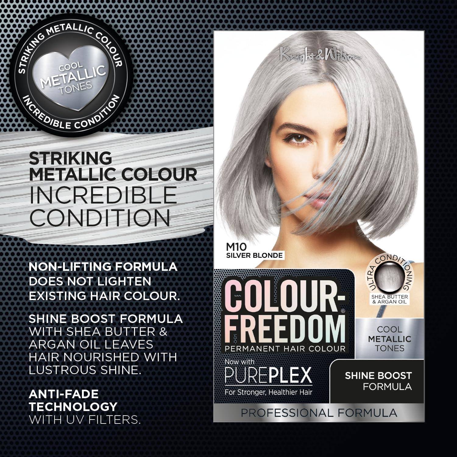Colour Freedom Metallic Silver Blonde Permanent Hair Dye with PurePlex ...