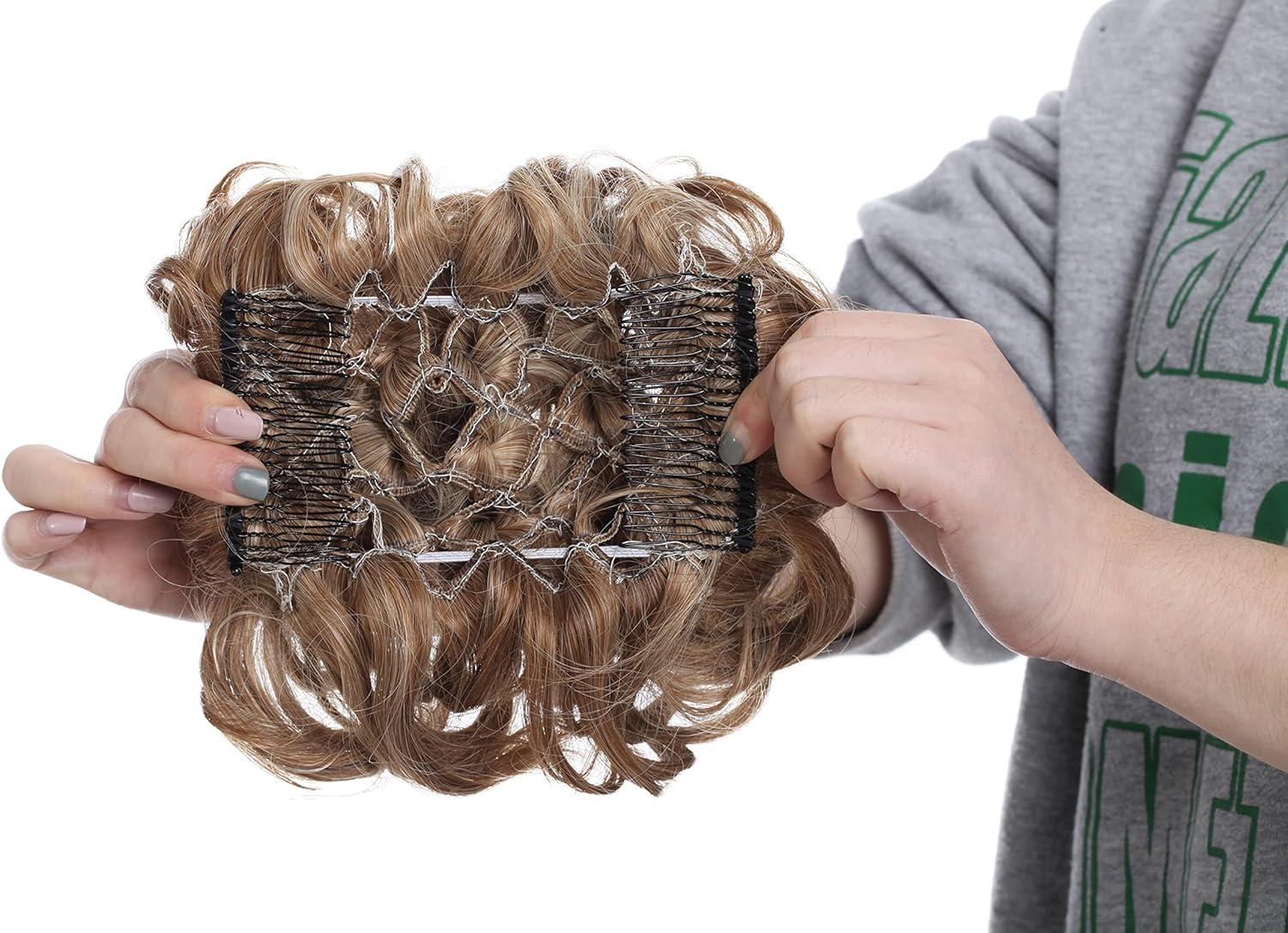 Curly Wavy Hair Bun Extension - Clip in Drawstring Ponytail Chignon in ...