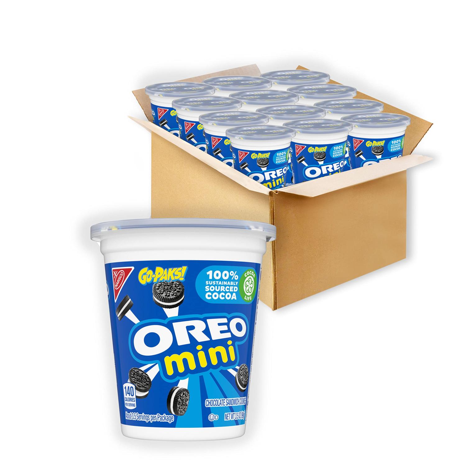 OREO Mini Chocolate Sandwich Cookies Go-Paks - 12 Packs of 3.5 Ounce ...