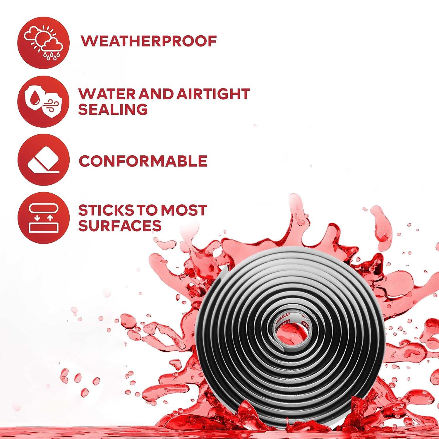 Butyl Sealing Tape Black 1/8-In x 3/4-In x 30-Foot Plumbers Putty Tape ...