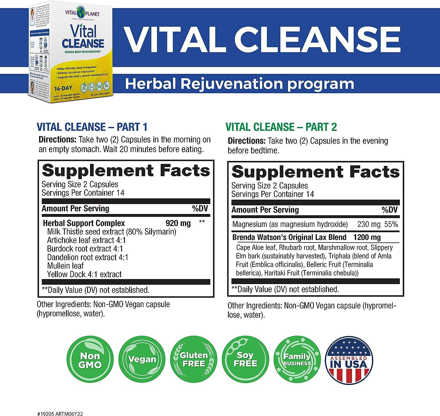 Vital Planet 14-Day Cleanse with Milk Thistle & Herbs - Natural ...