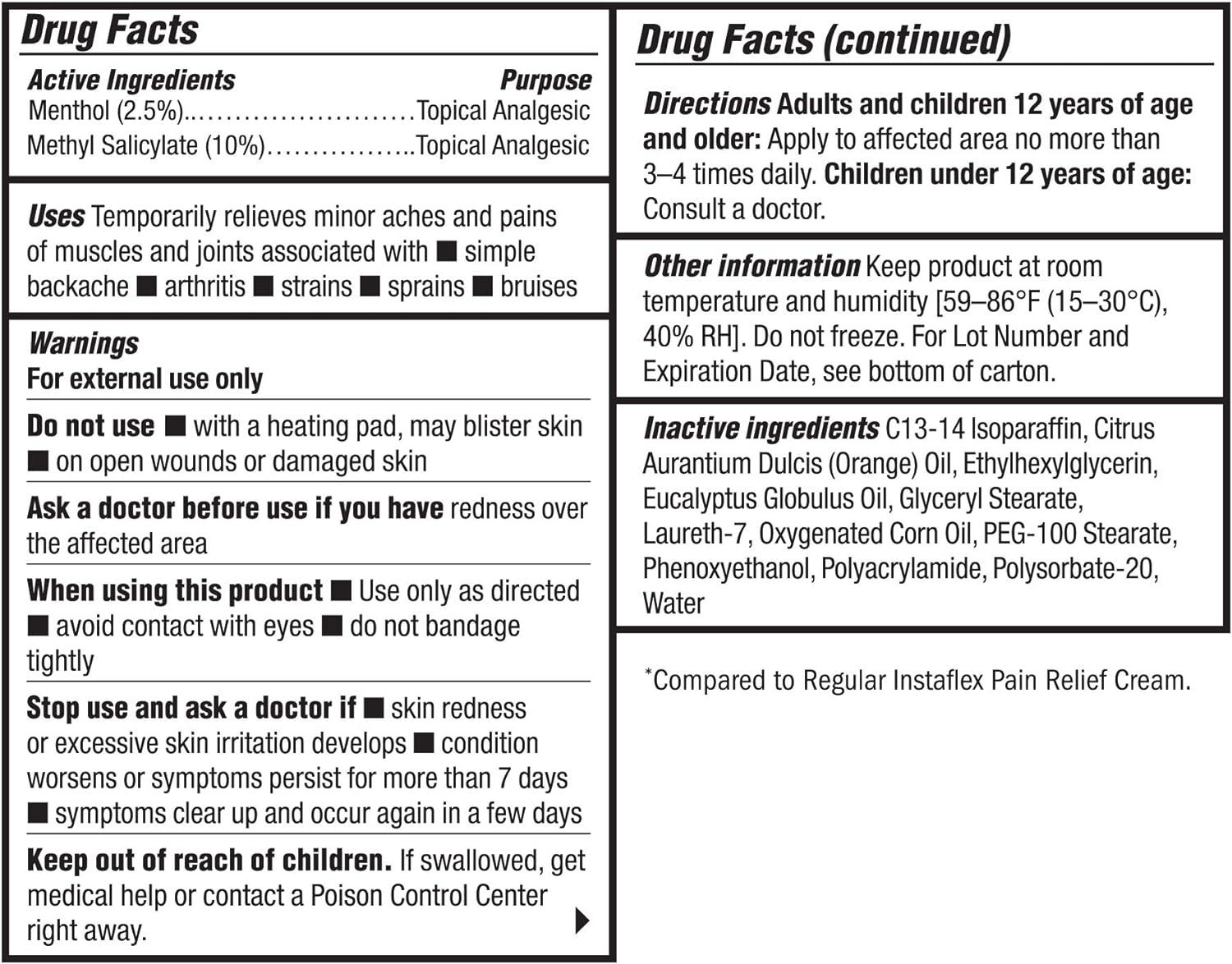 Instaflex Extra Strength Pain Relief Cream - 2oz | Soothes Muscle and ...
