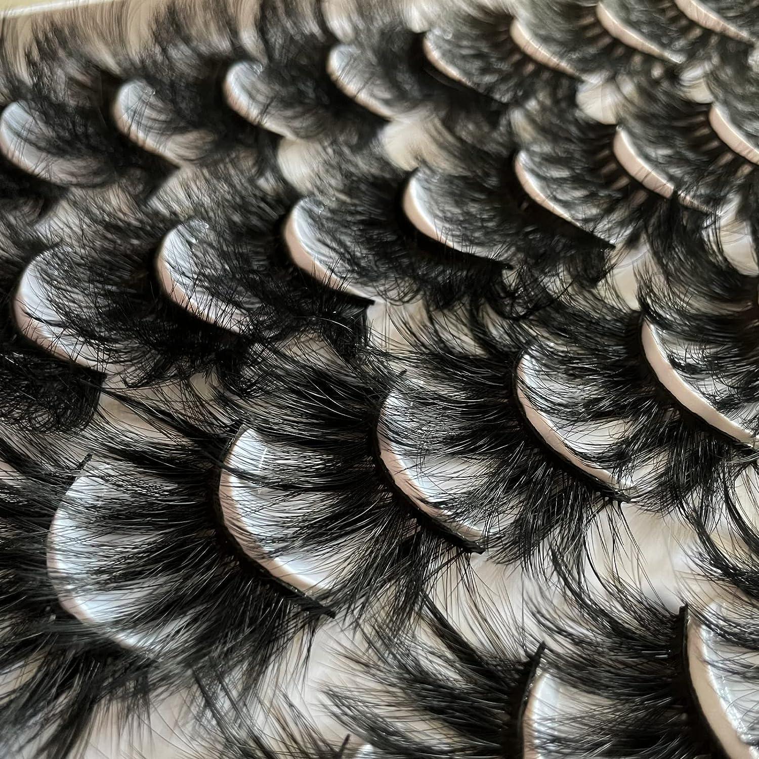Super Long Fluffy Dramatic False Eyelashes - 20 Pairs Wispy Style (A01 ...