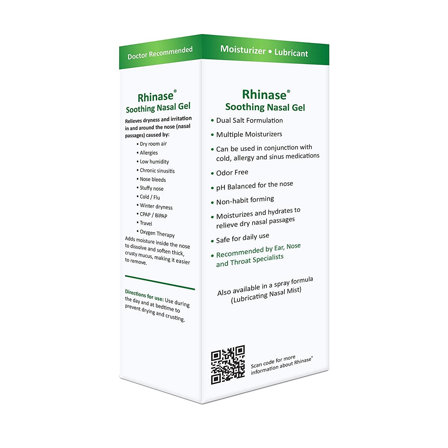 Rhinase Allergy Relief Nasal Gel - Steroid-Free, Moisturizing Saline ...