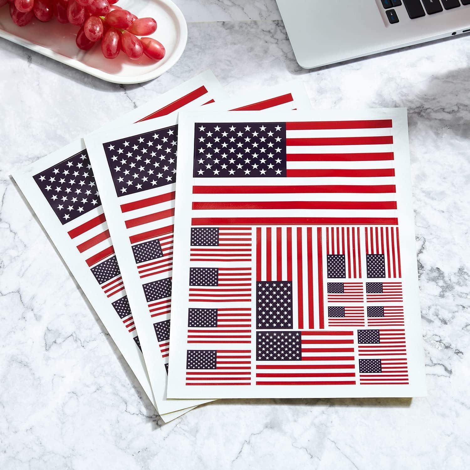 CANTENDO 3-Pack Reflective U.S. Flag Decal Set - Waterproof Vinyl Car ...